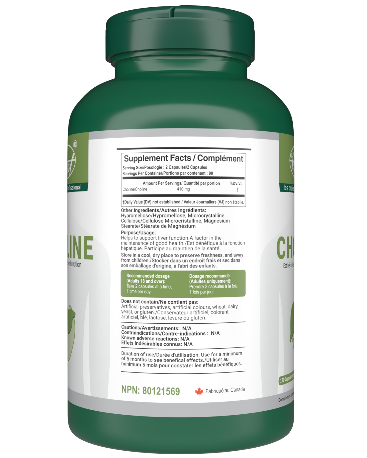 Choline 410mg Per Serving 180 Vegan Capsules – Vitamins and Supplements ...