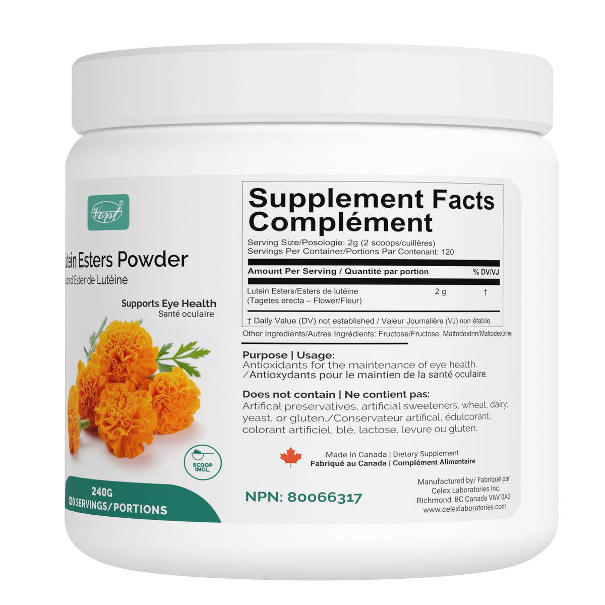 Lutein Esters Powder 240g – Vitamins and Supplements Online Canada ...